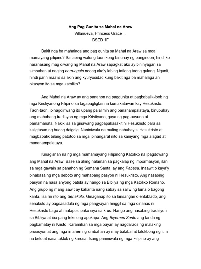 Paggunita Sa Mahal Na Araw (Villanueva) | PDF