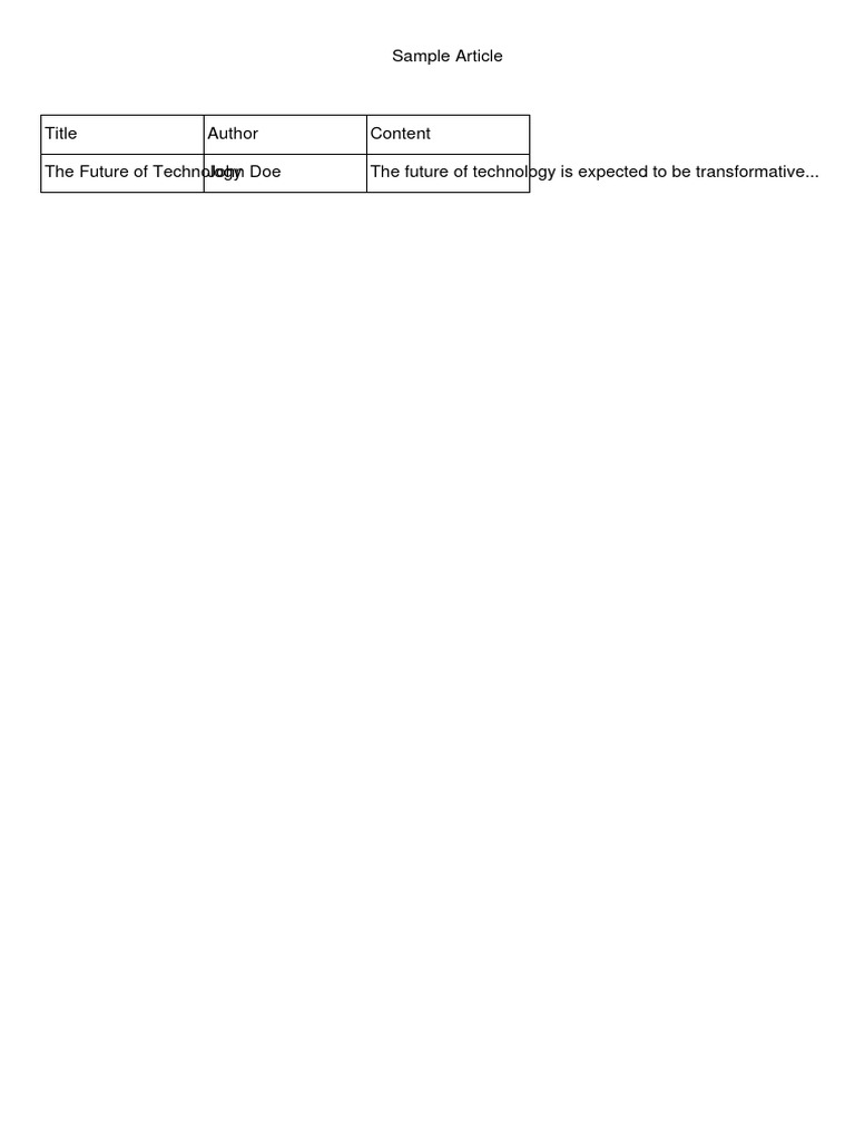 Sample Article | PDF | Computers | Technology & Engineering