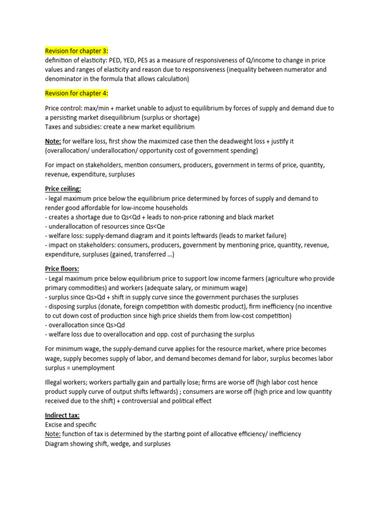 Revision for Midterm IB 1 Exam | PDF | Economic Equilibrium | Economic ...