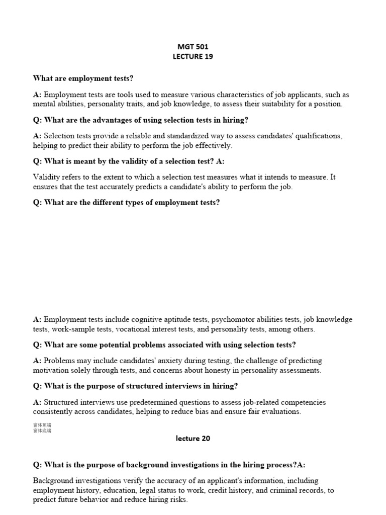 MGT 501 Short Question Final Term | PDF | Performance Appraisal ...