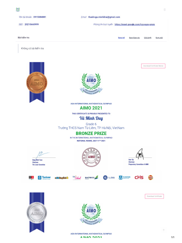 Giai Thuong AIMO-2021 | PDF
