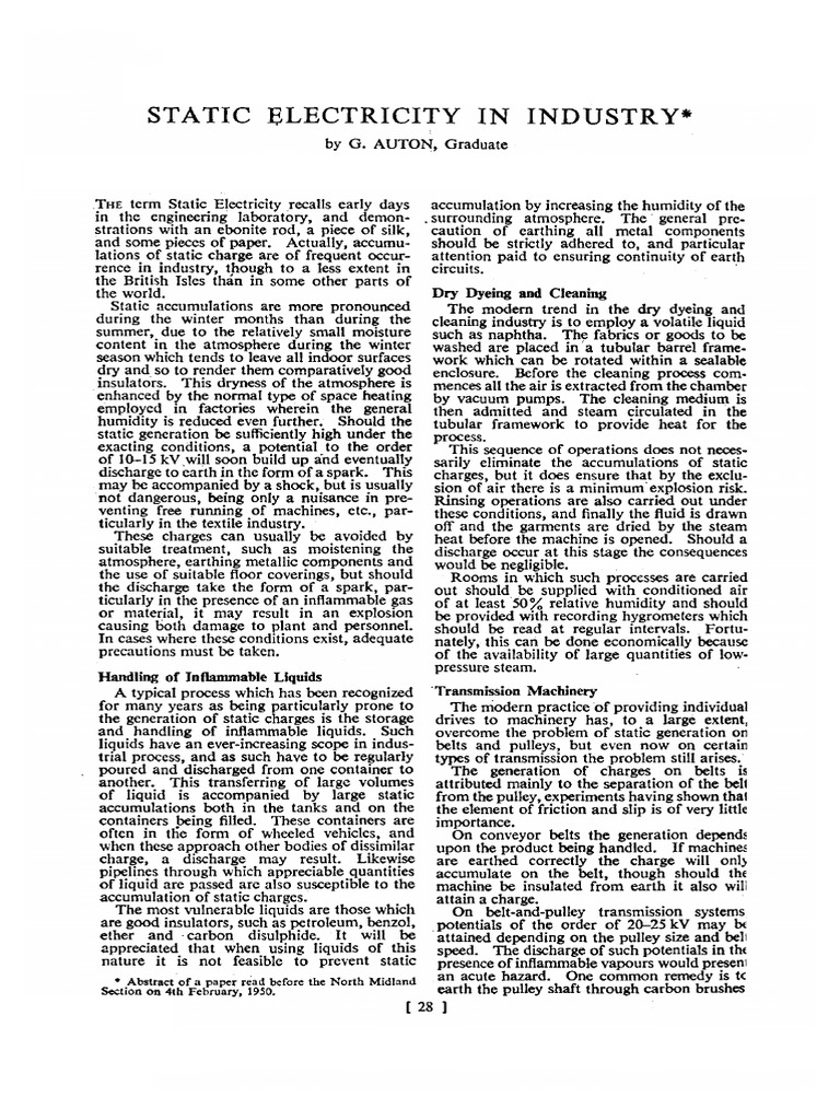 Static Electricity in Industry; auton1950 | PDF | Belt (Mechanical ...