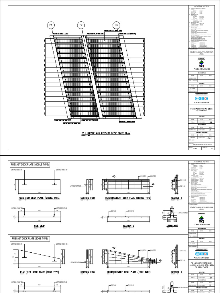 PC I-Girder and RC Deck Plate Plans | PDF | Structural Engineering ...