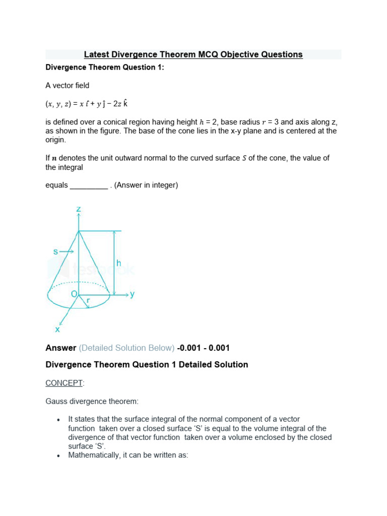 DIVERGENCE LAW | PDF | Divergence | Sphere