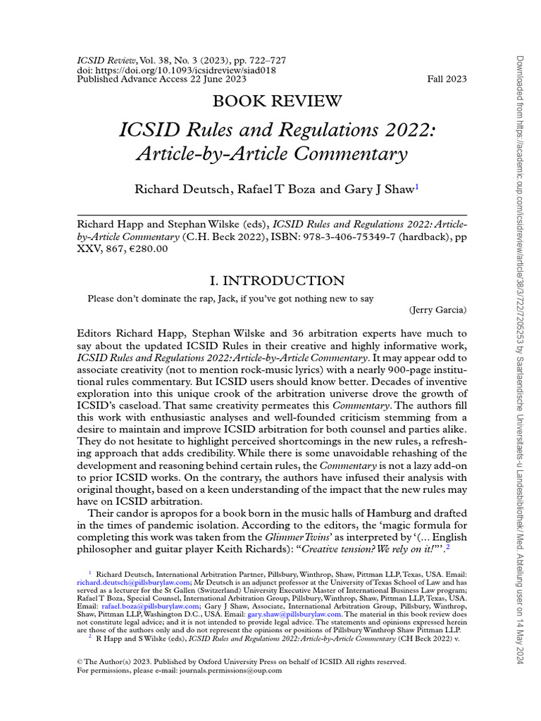 ICSID Rules: Expert Commentary | PDF | Dispute Resolution | Arbitration
