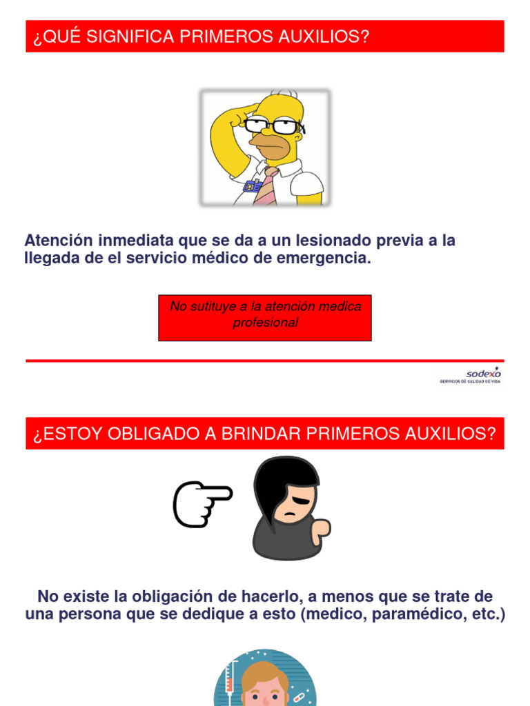 Primeros Auxilios Diapositivas | PDF | Primeros auxilios | Reanimación cardiopulmonar