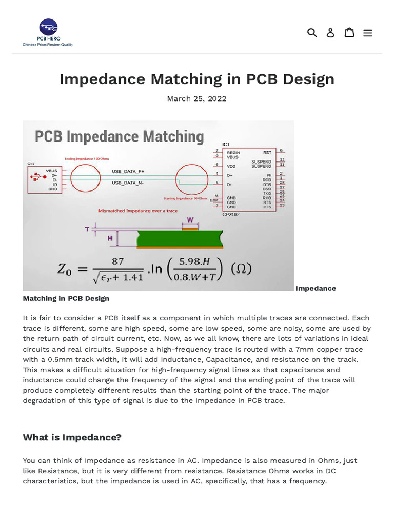 Impedance Matching in PCB Design - PCB HERO | PDF | Electrical Impedance | Printed Circuit Board