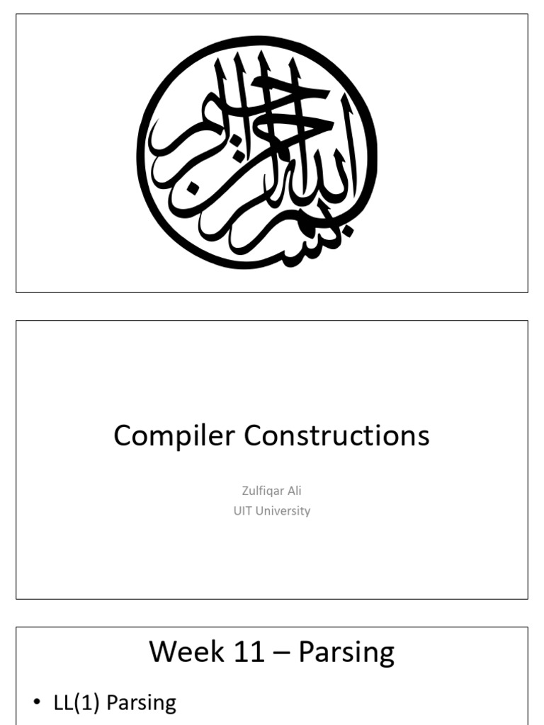 Compiler Construction Week 12 | PDF | Parsing | Theoretical Computer Science