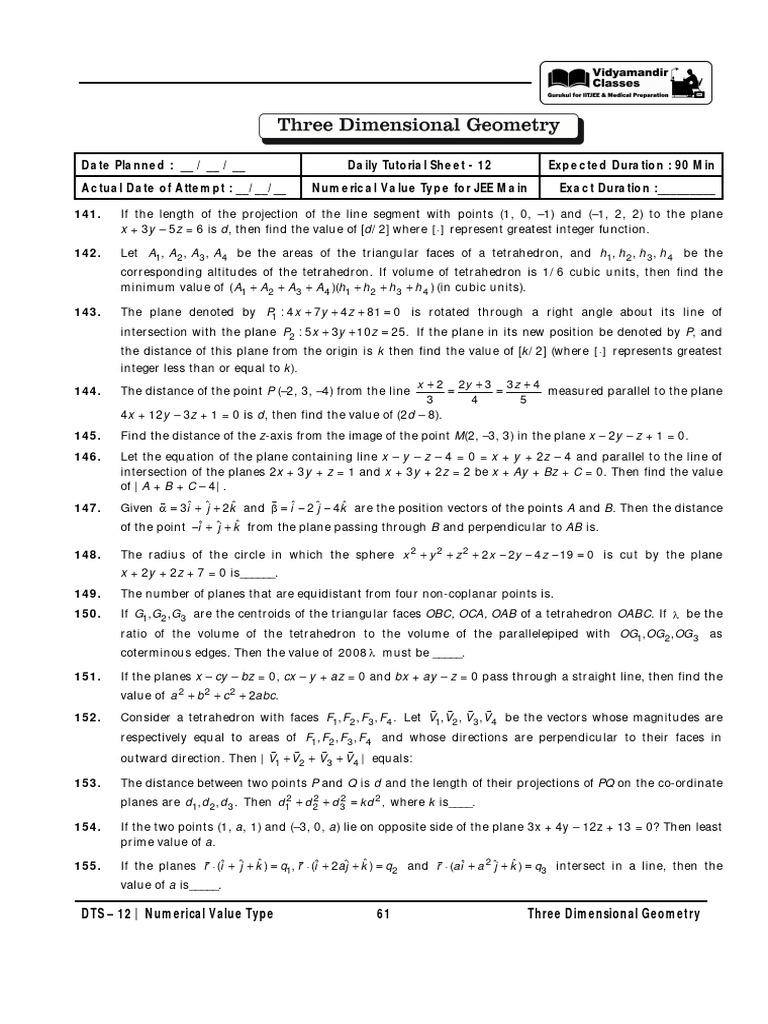 Planes Equidistant from Four Points | PDF | Tetrahedron | Mathematical ...