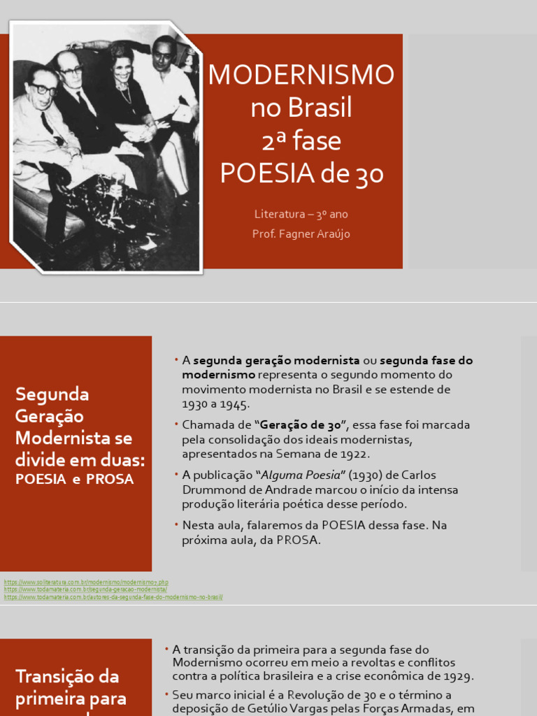 Modernismo BR 2F Poesia | PDF | Arte | História