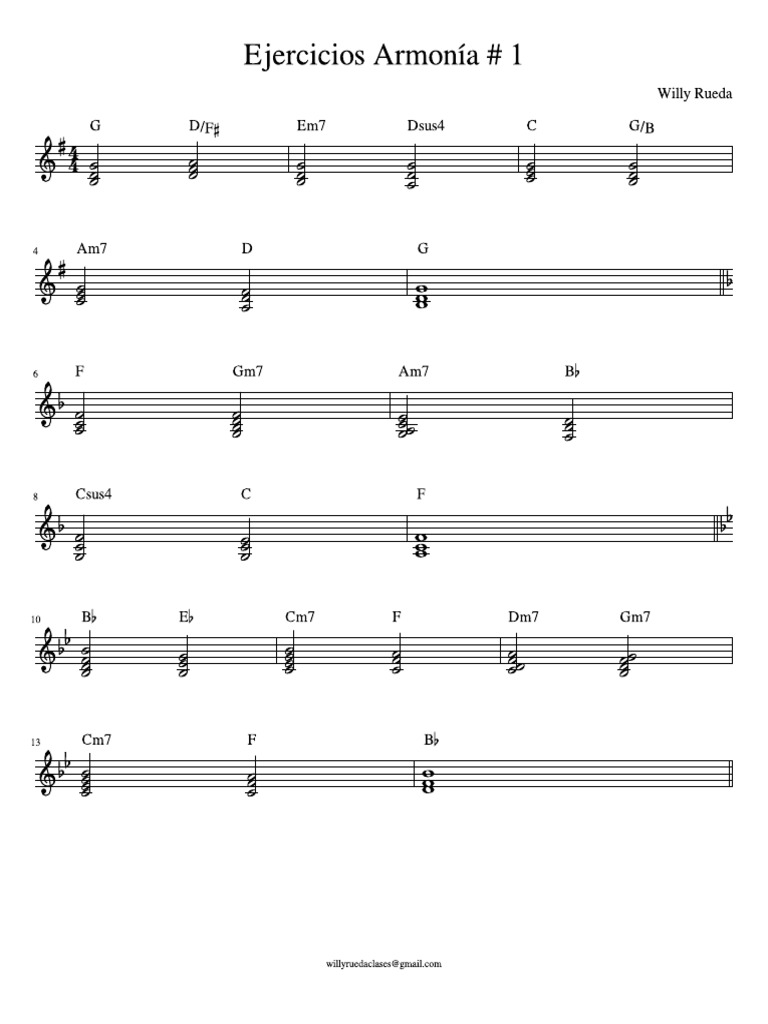 Ejercicios Armonía # 1 | PDF