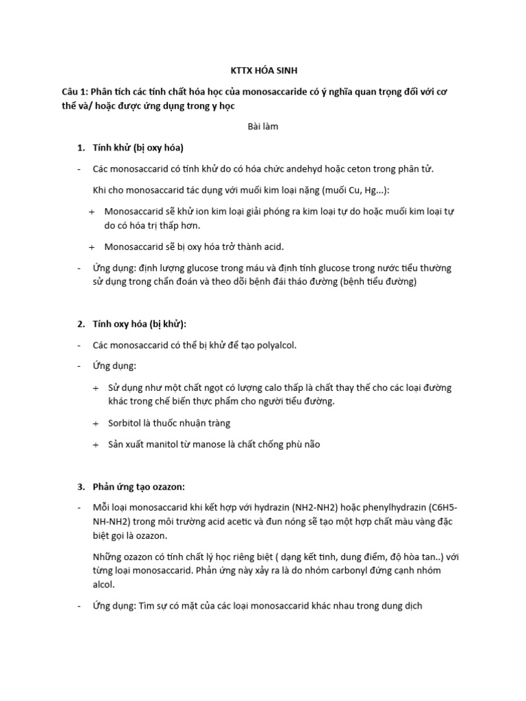KTTX Hóa Sinh | PDF