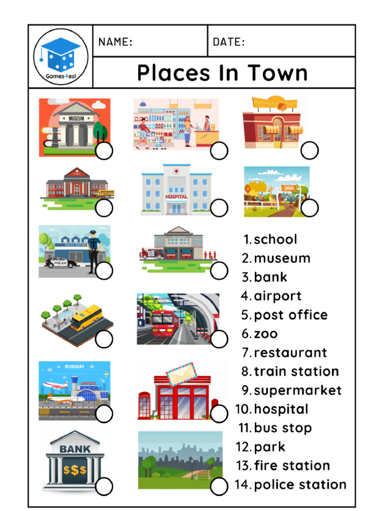 Worksheet Places | PDF