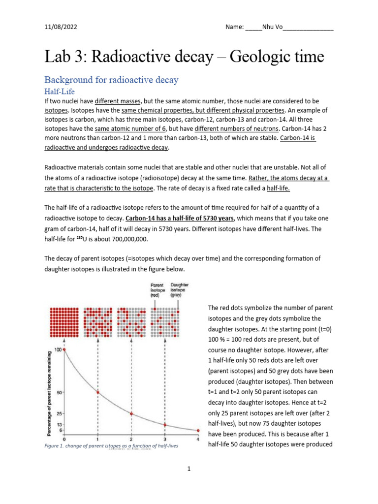 Chico State - Oceanography Lab 3 | PDF | Radioactive Decay | Isotope
