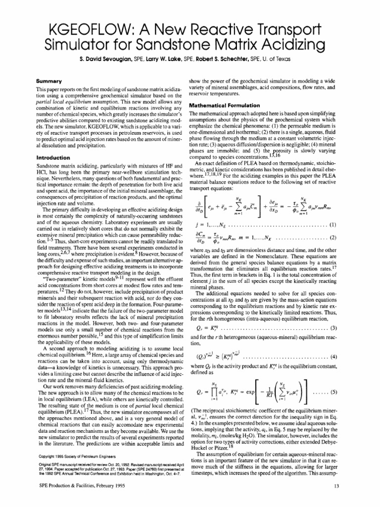 KGEOFLOW A New Reactive Transport Simulator For Sandstone Matrix ...