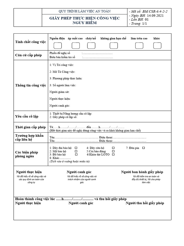 BMIWAY 6.4-2-2 Giay phep lam viec | PDF