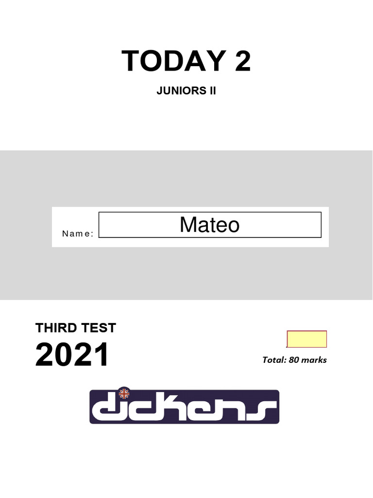 J2 - Today 2 - Test 3 - 2021 (Interactivo) | PDF