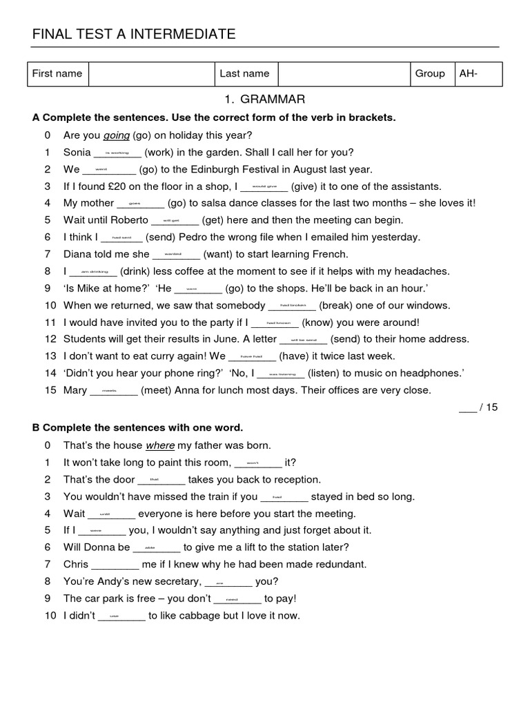EF Intermediate FT | PDF | Body Language
