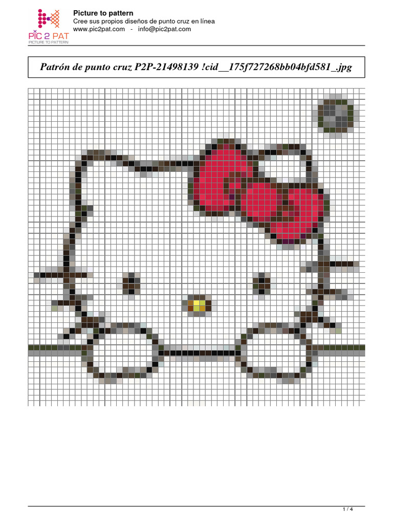 Punto de Cruz Hello Kitty 1 | PDF | Color