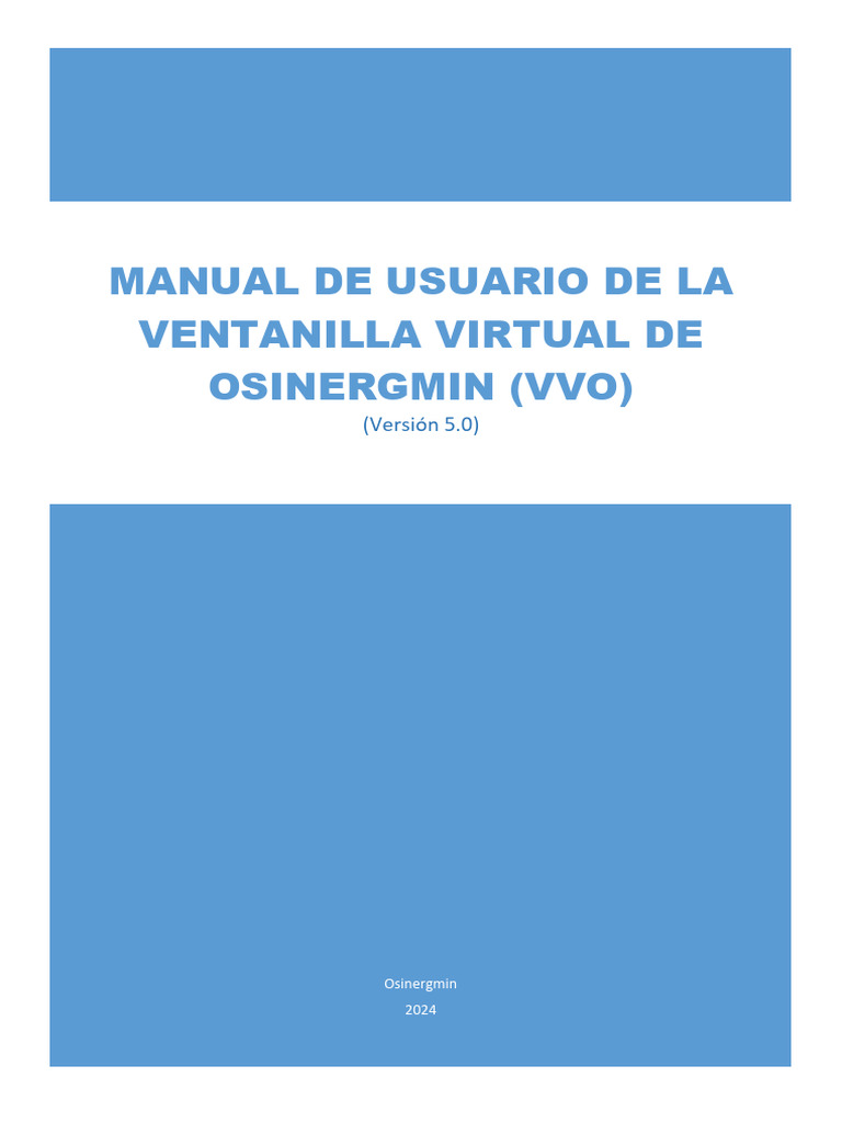 Osinergmin Manual Usuario VVO | PDF | Archivo de computadora | Documento de identidad