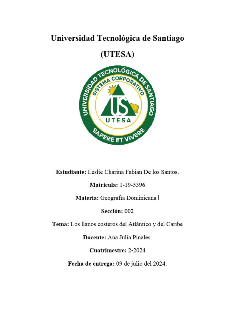 Los Llanos Costeros Del Atlántico y Del Caribe | PDF | República ...