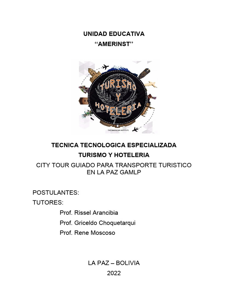 Proyecto BTH | PDF | Turismo | Bolivia