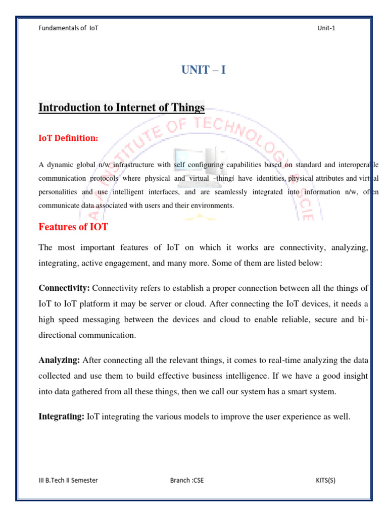 Fiot Unit 1 | PDF | Internet Of Things | Actuator