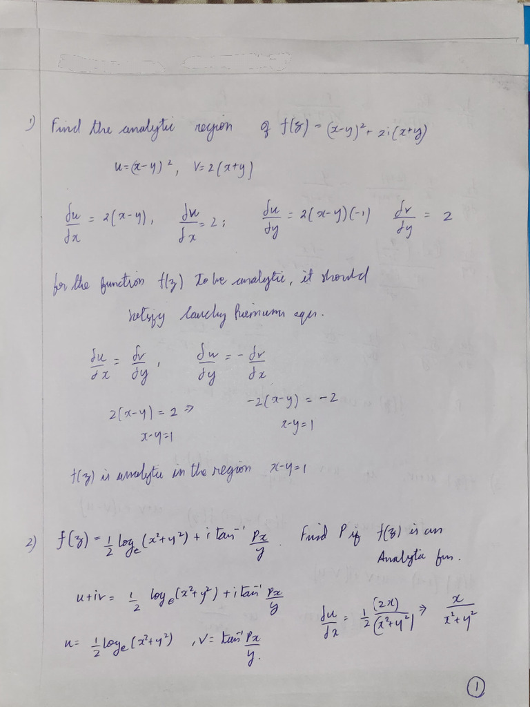Analytic Functions by The Massilla Mani Mappule | PDF