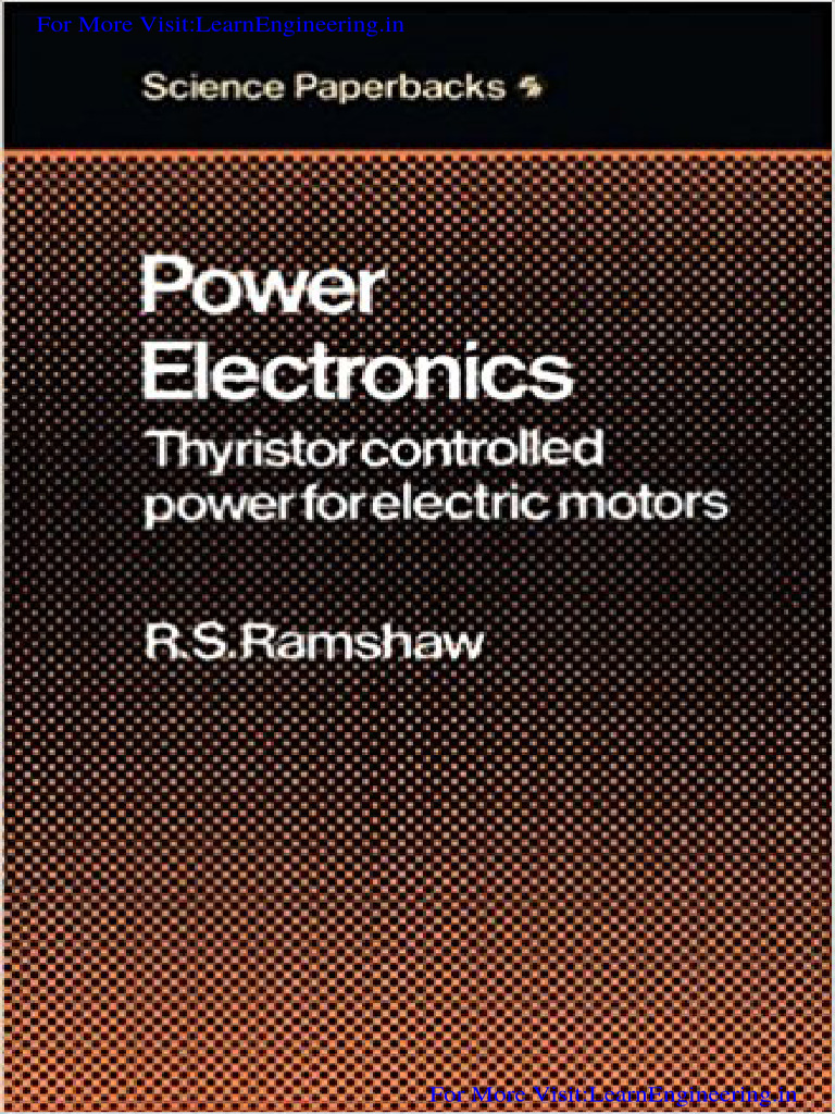 Power Electronics Thyristor Controlled Power For Electric Motors by G D ...