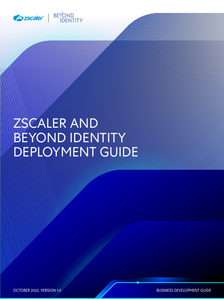 Zscaler Beyond Identity Deployment Guide FINAL | PDF | Cloud Computing | Security