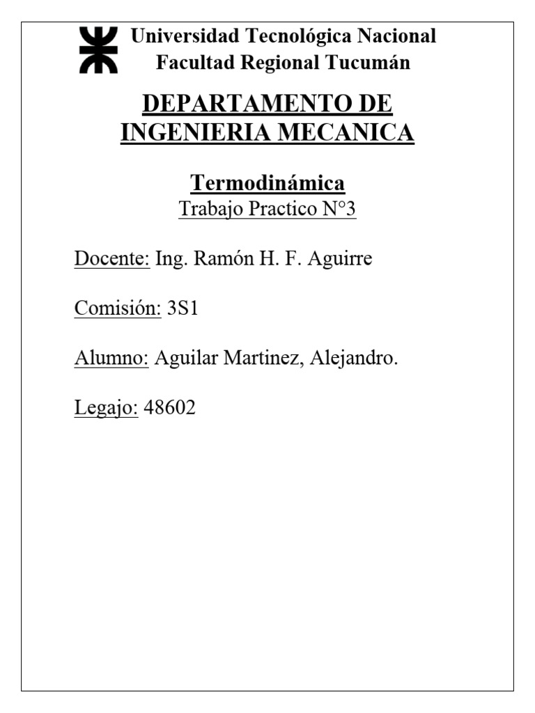 TP N°3 - Termodinámica | PDF | Calor | Termodinámica