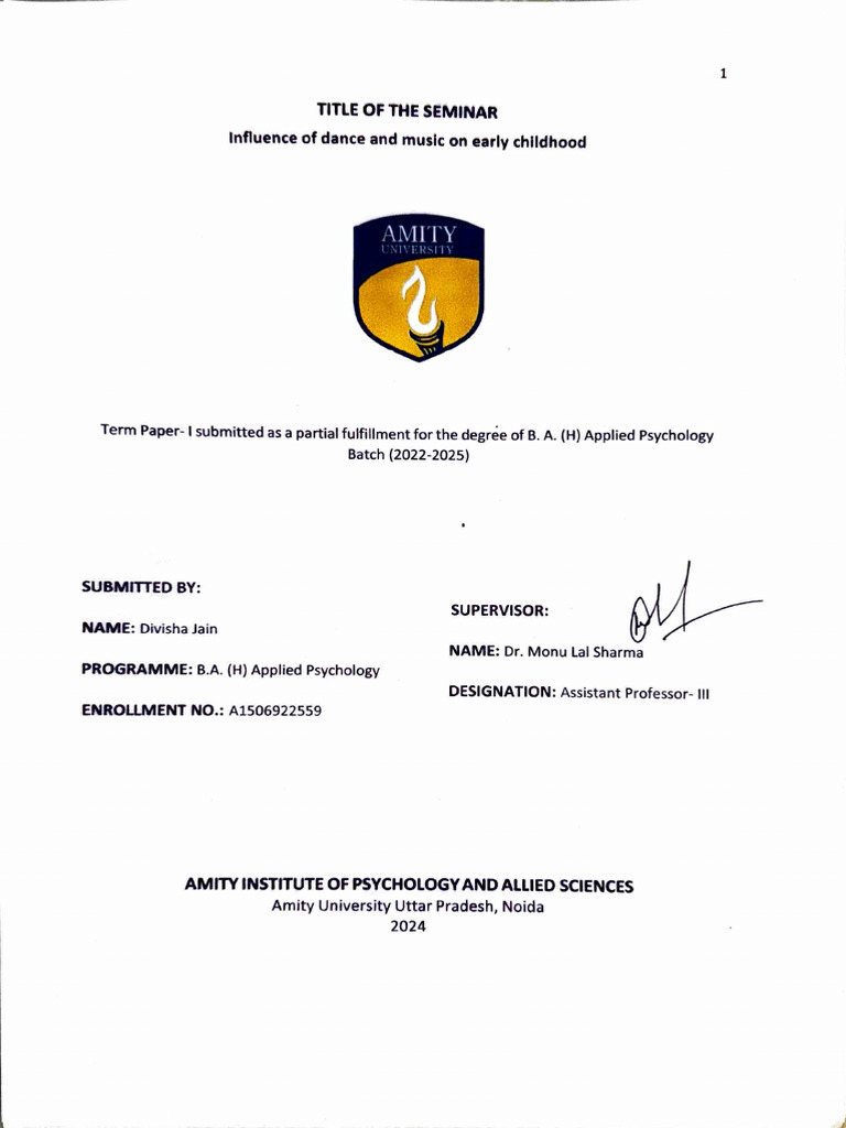 Divisha Jain 559 Seminar | PDF | Thesis | Academia