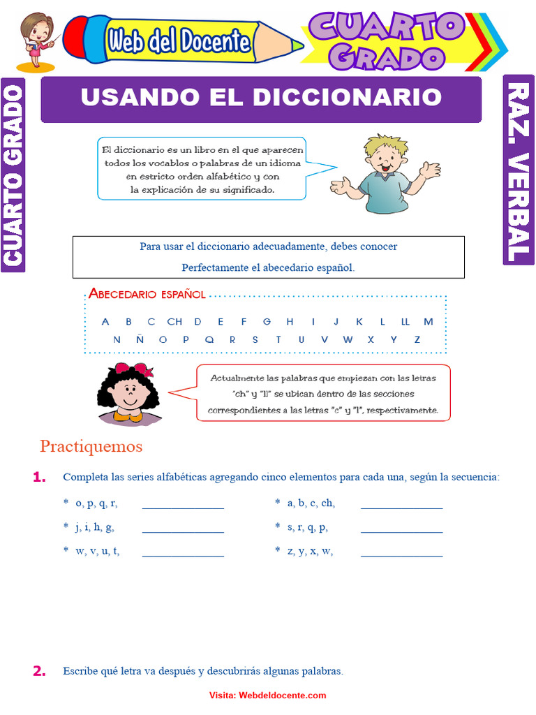 Usando El Diccionario para Cuarto Grado de Primaria | PDF | Colación ...