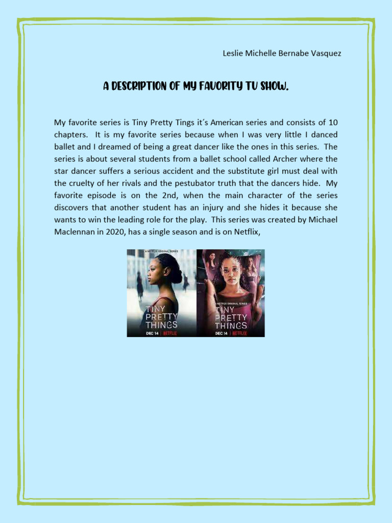 A Description of My Favority TV Show | PDF | Poetry