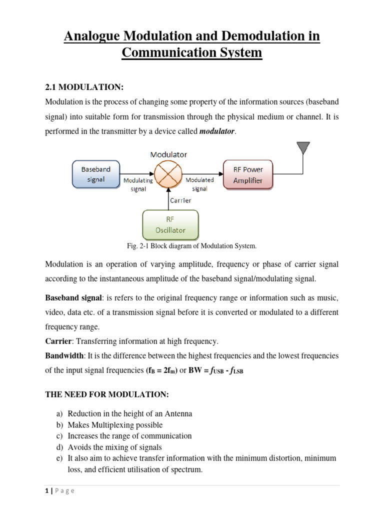 Module 2 Modulation And Demodulation Analogue Pdf Detector Radio Frequency Modulation