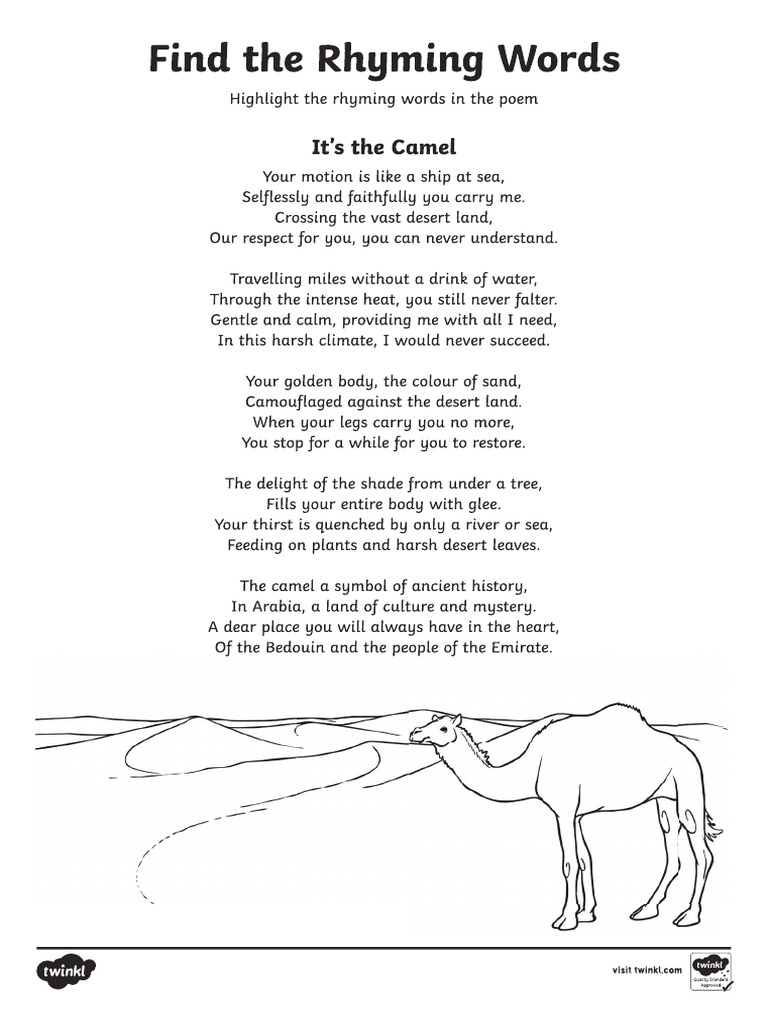 Find The Rhyming Words Activity Sheet | PDF