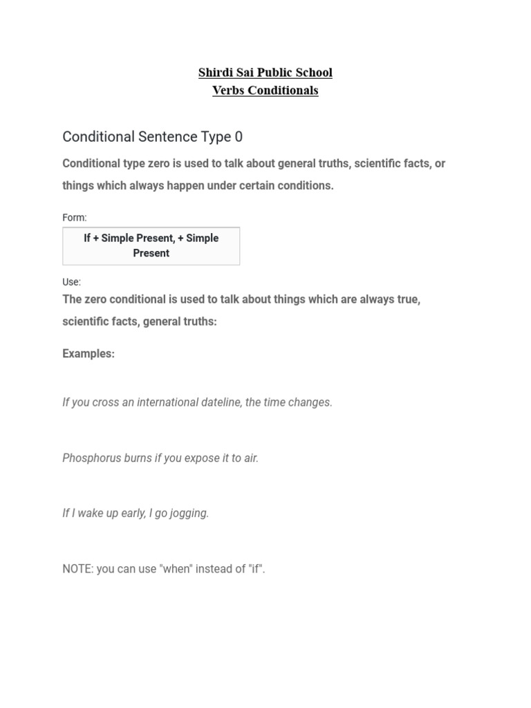 Understanding Conditional Sentences | PDF | Linguistics | Grammar