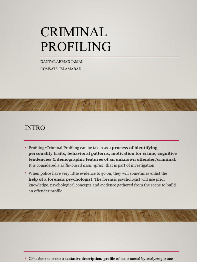 Criminal Profiling in Forensic Psychology | PDF | Offender Profiling ...