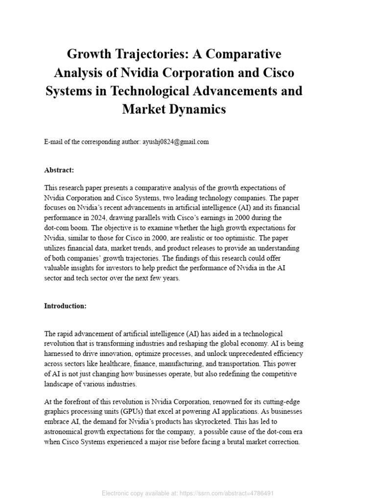 Nvidia vs. Cisco: Growth Analysis | PDF | Artificial Intelligence ...