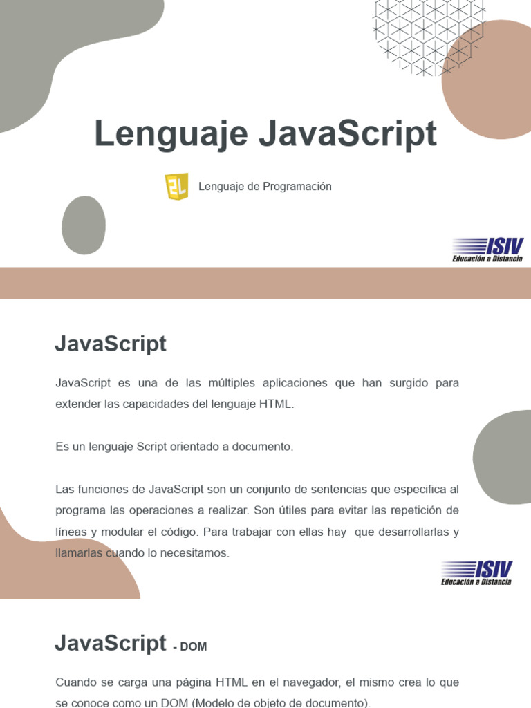 Lenguaje JavaScript | PDF | Script Java | HTML Lenguaje JavaScript | PDF | Script Java | HTML