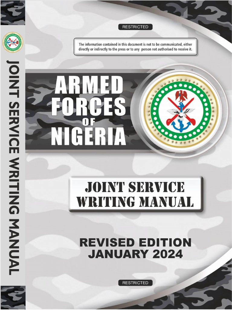 Armed Forces of Nigeria Joint Service Writing Manual 2024 Edition | Download Free PDF ...