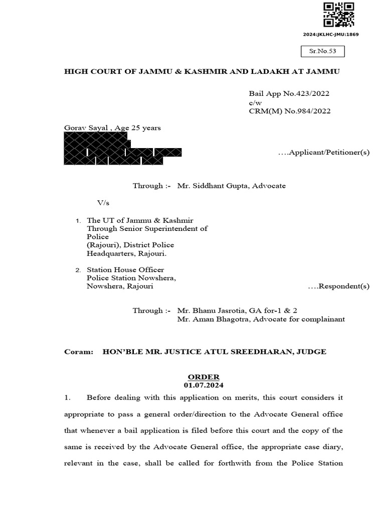 Gorav - Sayal - V - S - UT - of - Jammu - and - Kashmir Case Diary ...