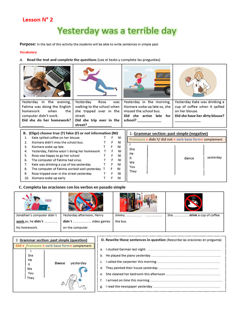 simple past 2 | PDF | Language Mechanics | Syntax