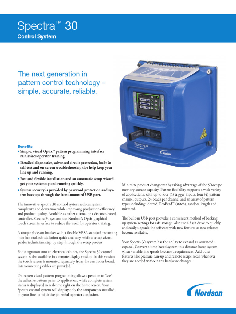 Spectra 30 Control System | PDF | Usb Flash Drive | Touchscreen