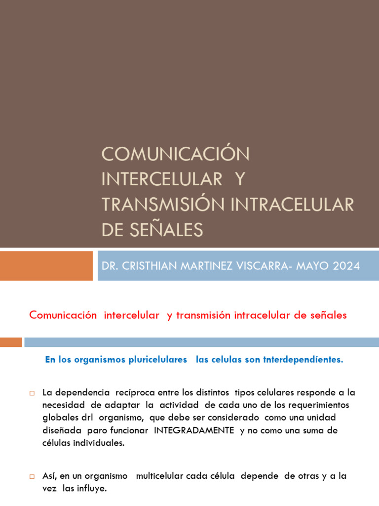COMUNICACION INTERCELULAR Y SEÑALIZACION. | PDF | Receptor (Bioquímica ...