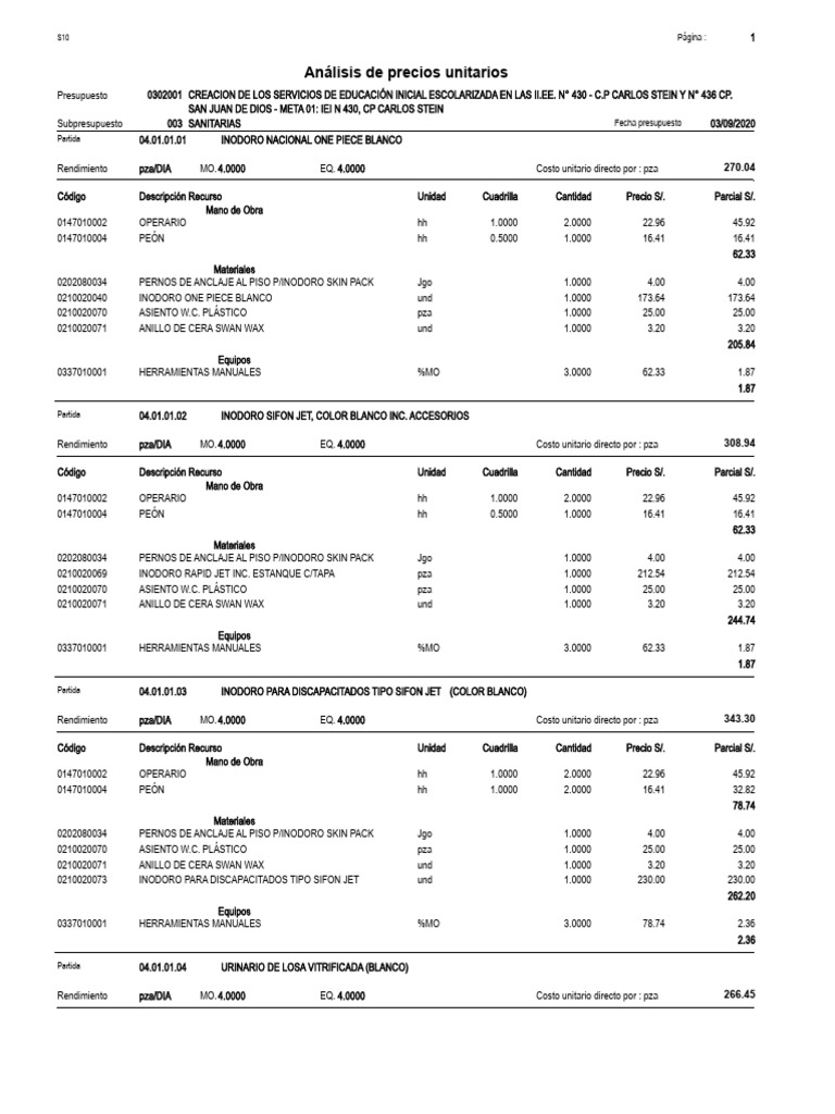 Acu Sanitarias | PDF