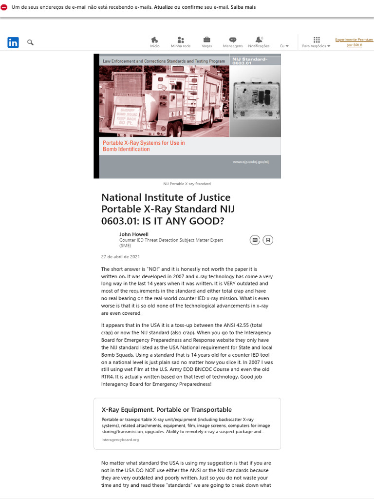 National Institute of Justice Portable X-Ray Standard NIJ 0603.01 - IS ...