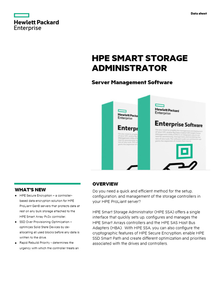 HPE+Smart+Storage+Administrator | PDF | Solid State Drive | Computing