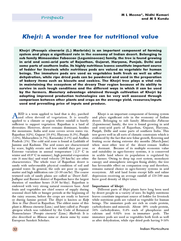 11 Khejri A Wonder Tree For Nutritional Value | PDF | Pruning | Legume