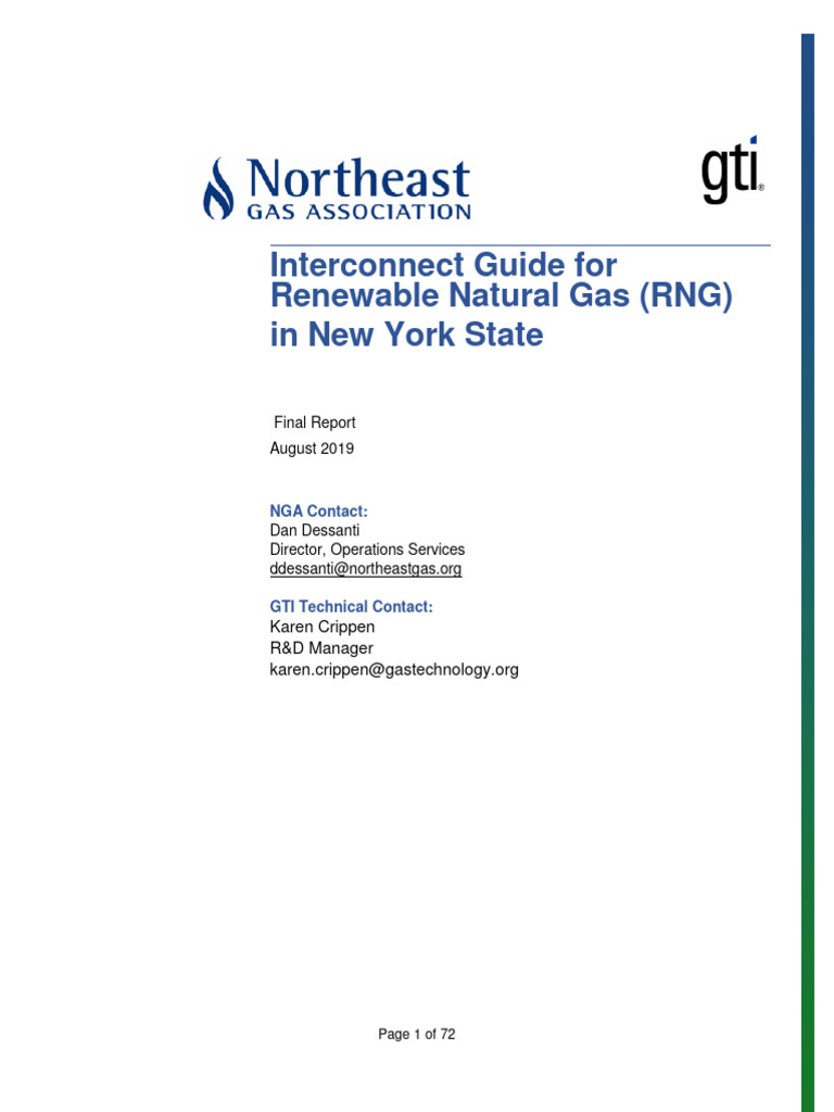 Nga Interconnect Guide For RNG in Nys | PDF | Anaerobic Digestion | Biogas